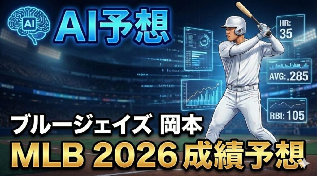 【AI予想】トロント・ブルージェイズ 岡本和真 2026年成績予測｜メジャー1年目から「和製大砲」は炸裂するか？ | AI予想パビリオン